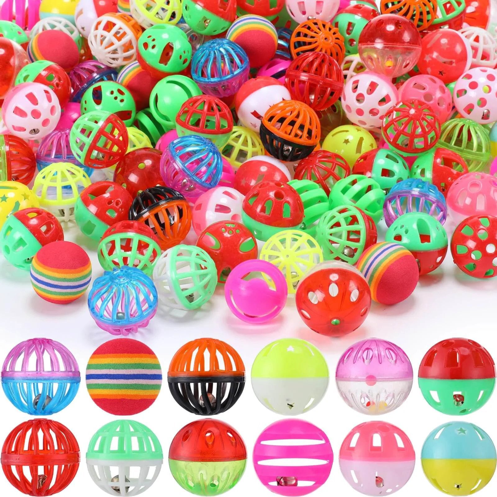 Bulk Cat Balls with Bells – 300 Pcs Indoor Play