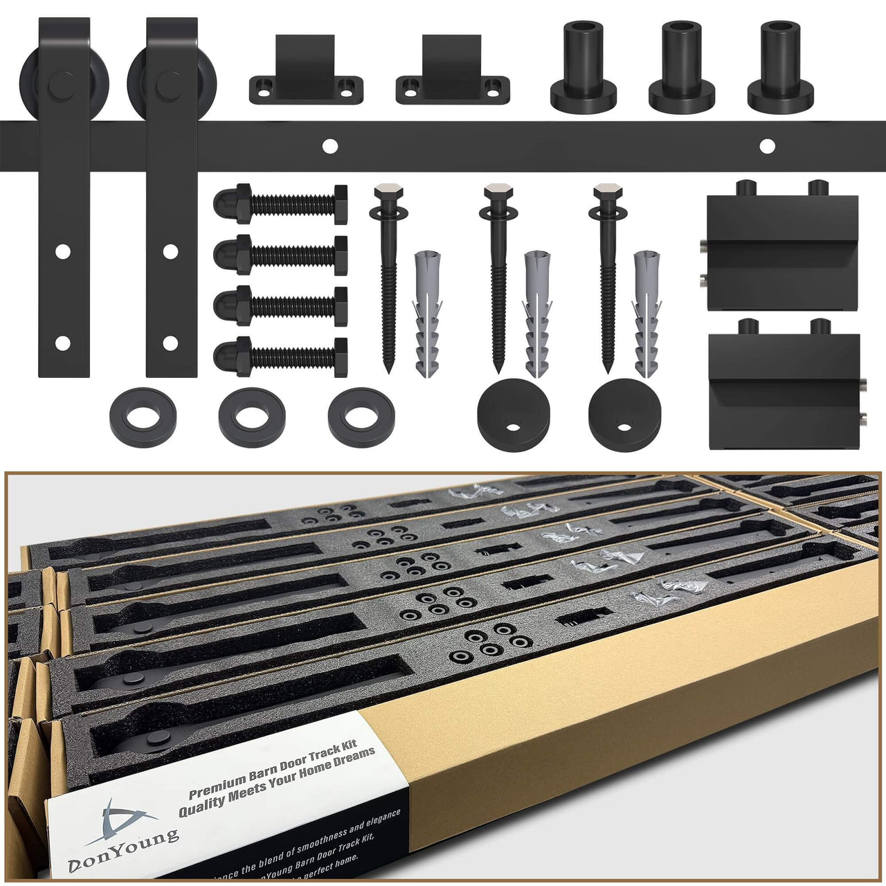 4FT Sliding Barn Door Hardware Kit Single Door