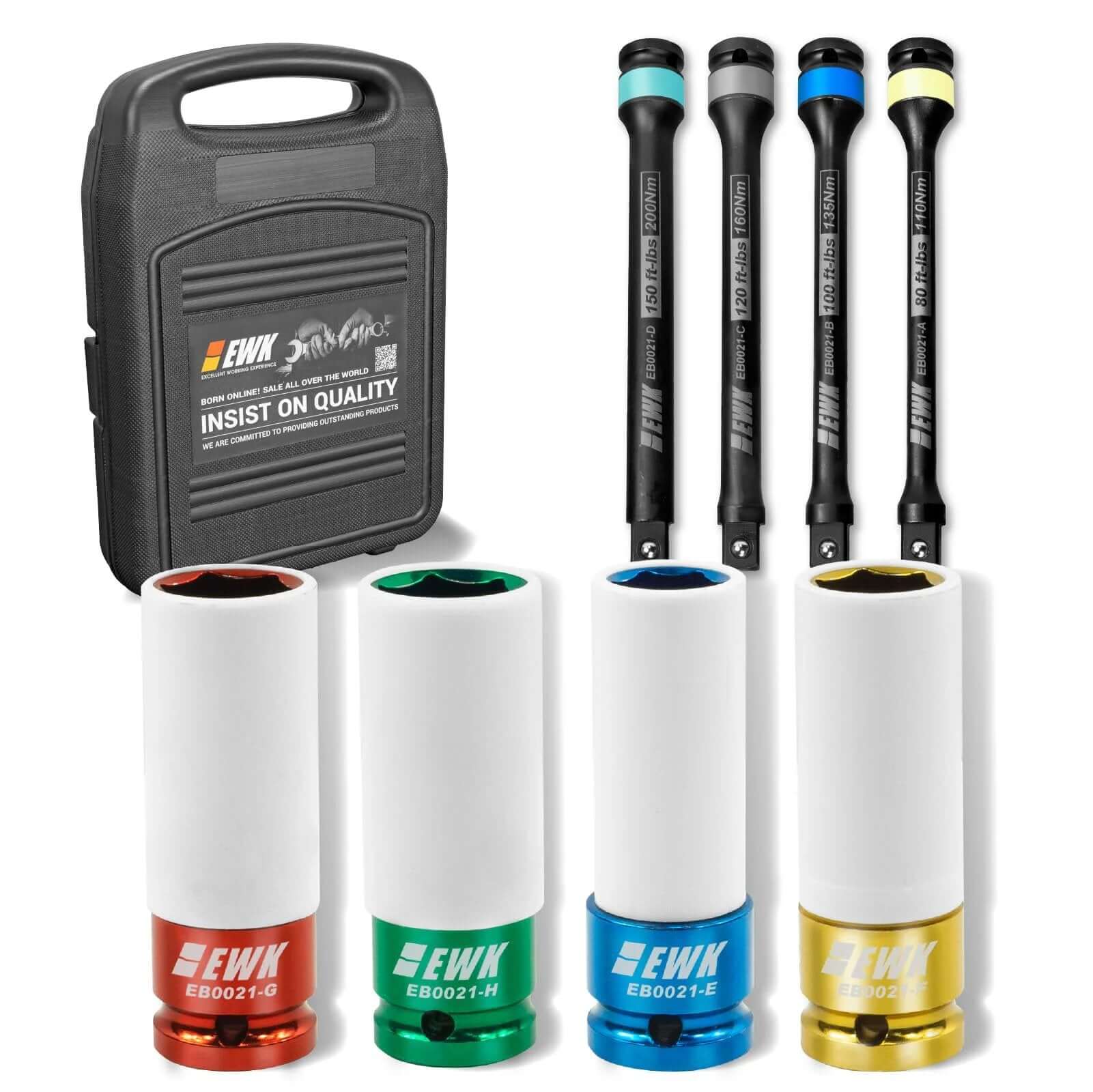 8-Piece 1/2" Drive Torque Limiting Set, Durable, Safe