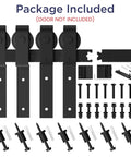 9FT Bypass Sliding Barn Door Hardware Kit Double Doors