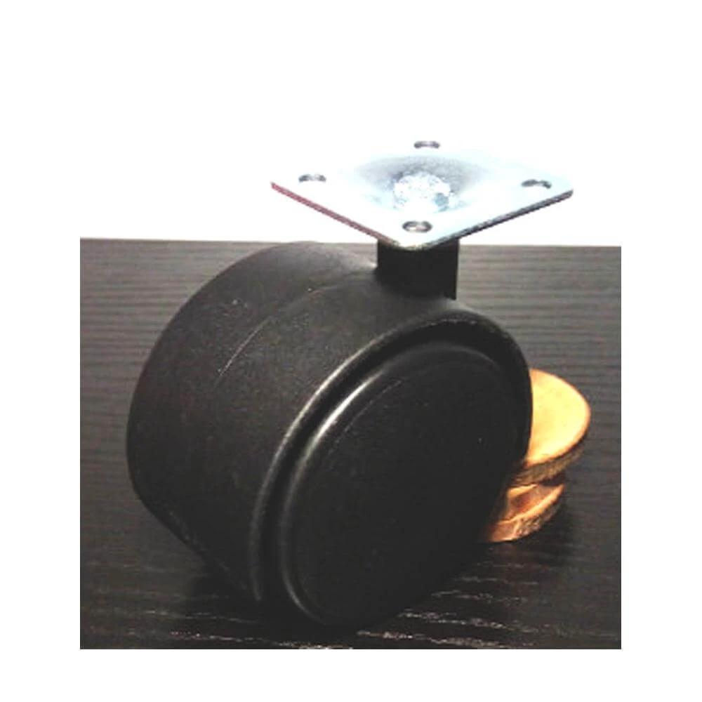 100-Pack Black Plastic Caster Wheel 30mm - Plate Caster