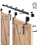6FT Bypass Sliding Barn Door Hardware Kit for Double Doors