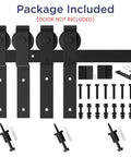 4FT Bypass Sliding Barn Door Hardware Kit Double Doors