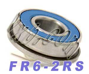 FR6-2RS Flanged Sealed Bearing 3/8" x 7/8" x 9/32"