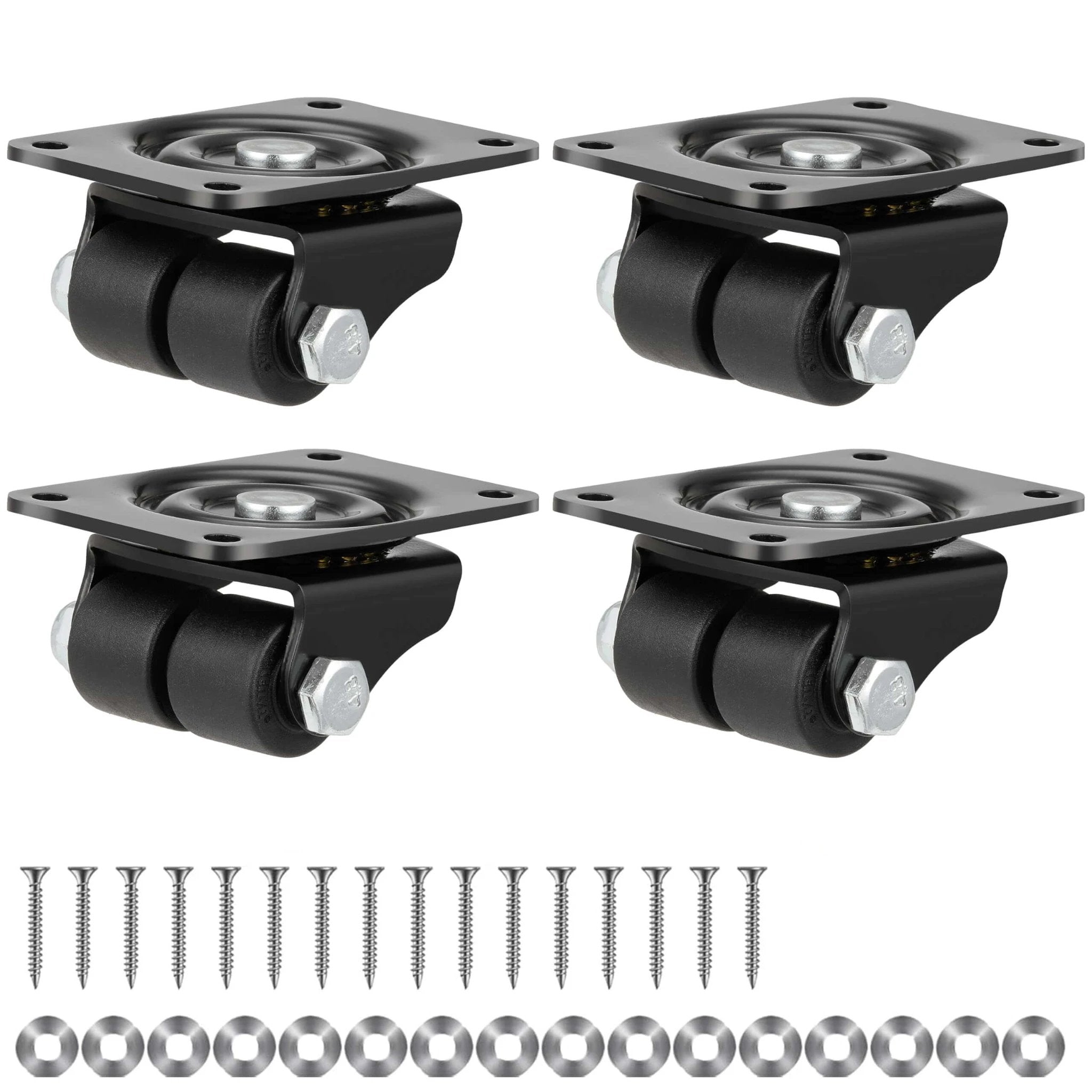 Low Profile Heavy Duty Casters Set of 4