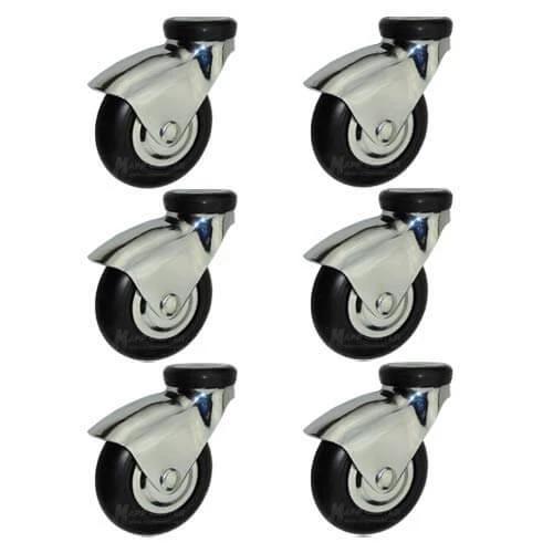 IV Pole Replacement Casters Set of 6 With 3" Wheels
