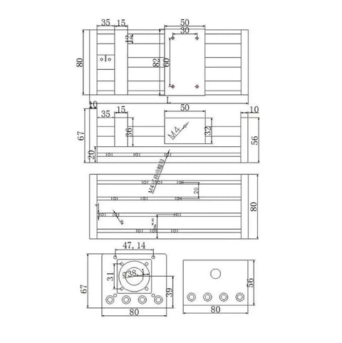 Linear Guide Coupling Sliding Table Ballscrew SFU1204