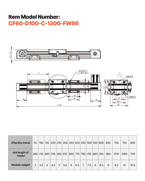 Linear Guide Rail, Belt Drive, CNC Linear Actuator