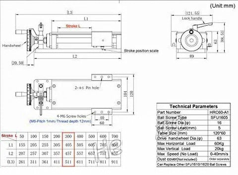 Linear Stage Actuator 300mm Ballscrew 1605 Optical Axis