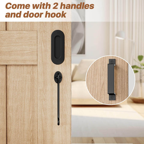 5FT Sliding Barn Door Hardware Kit I Shape Hanger