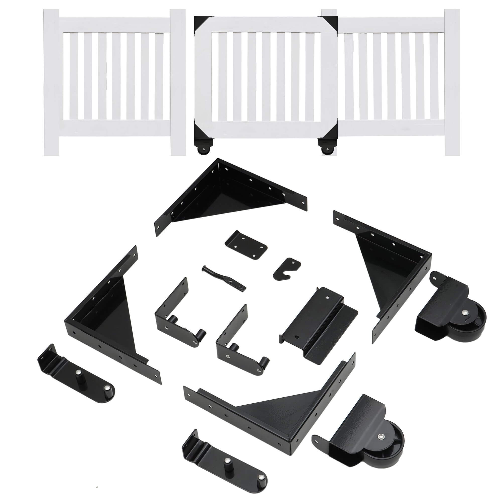 Heavy Duty Sliding Gate Hardware Kit Black