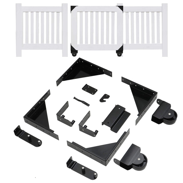 Heavy Duty Sliding Gate Hardware Kit Black