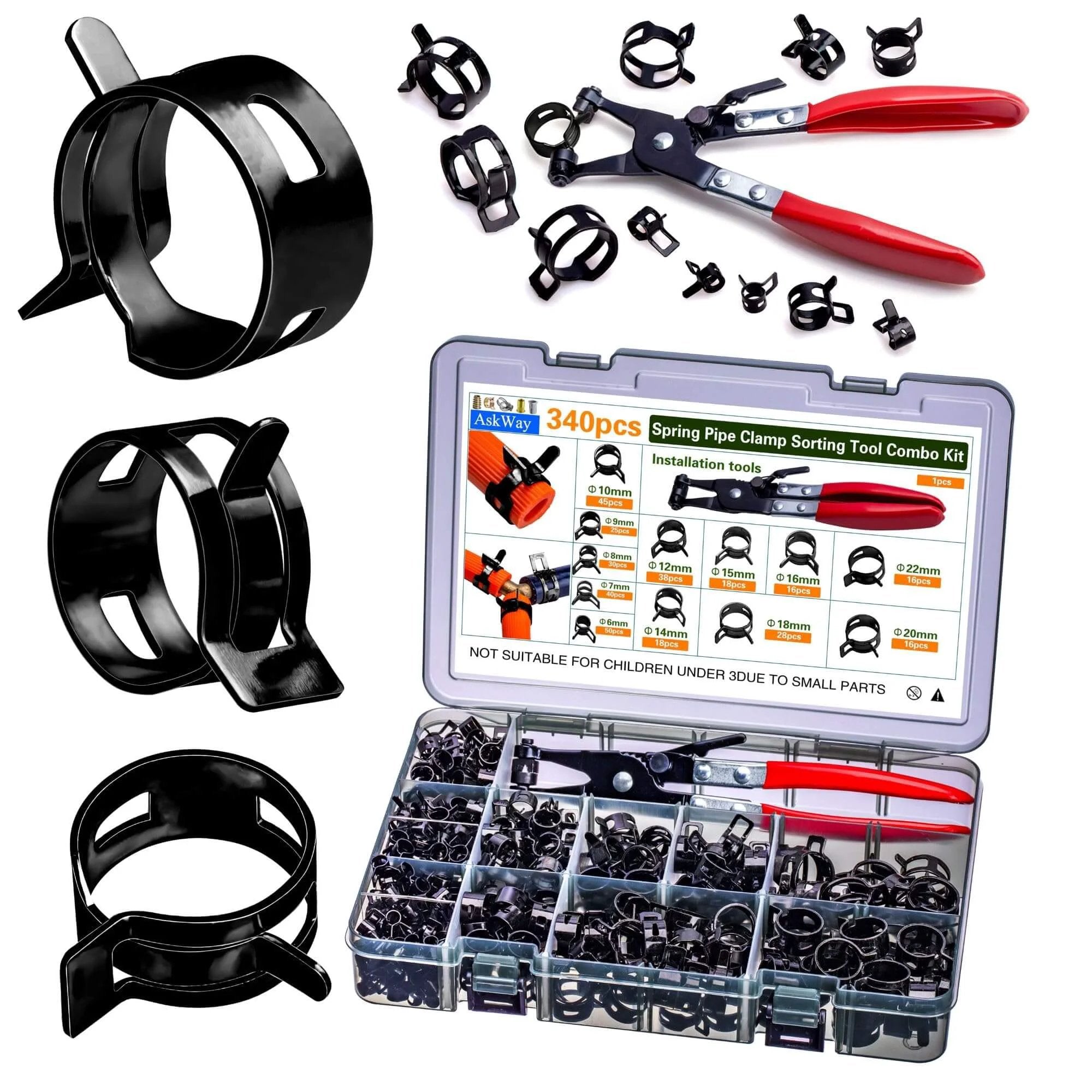 Spring Hose Clamps Kit 340 pcs Tool Set