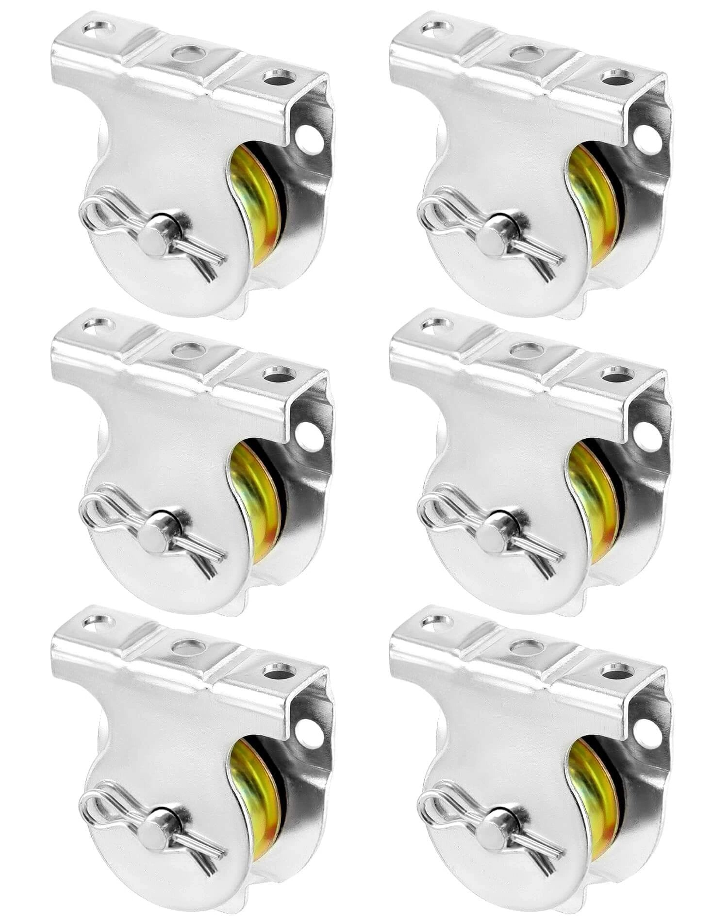 Wall Mount Pulleys, 6 Pcs 1-1/2" V-Groove Pulleys